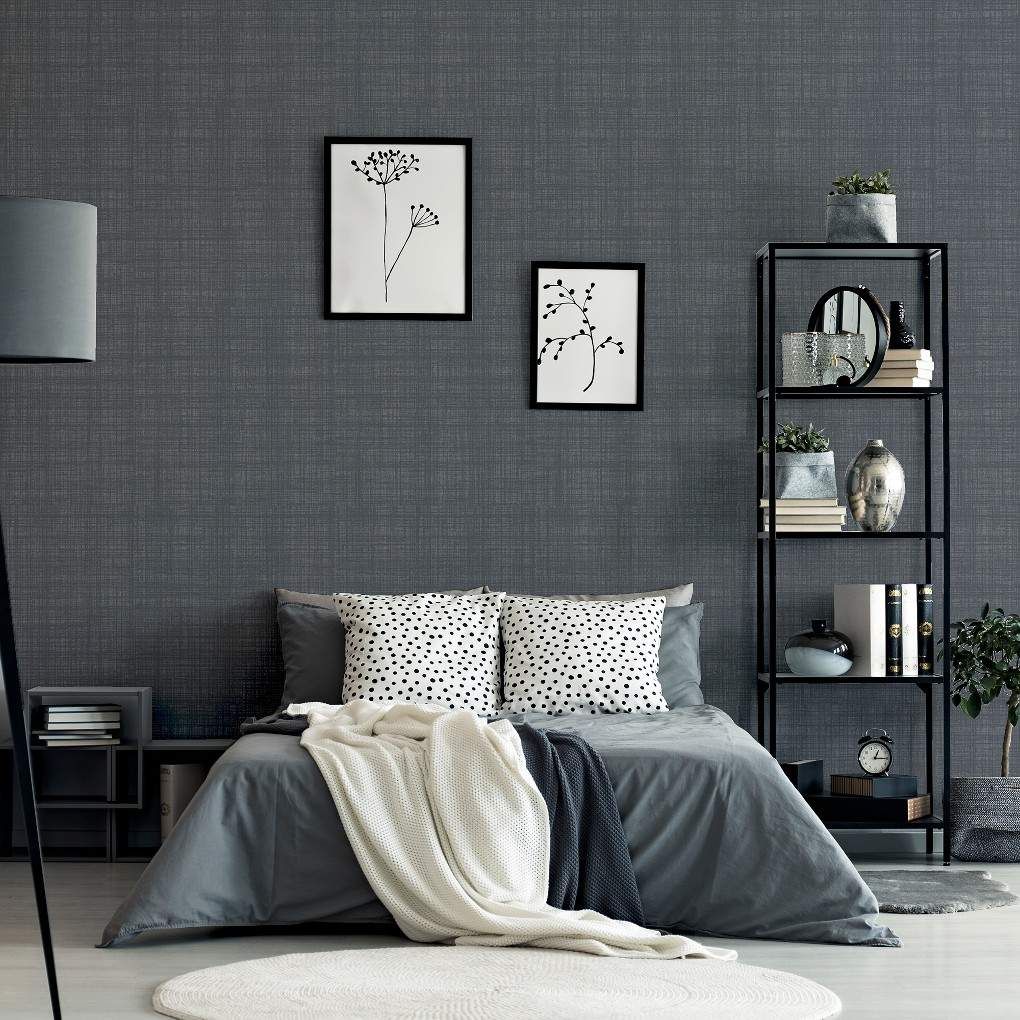 Weave Texture Dark Grey | Arthouse Plain Grey Wallpaper | 946006 Weave Texture Dark Grey | Arthouse Plain Grey Wallpaper | 946006
